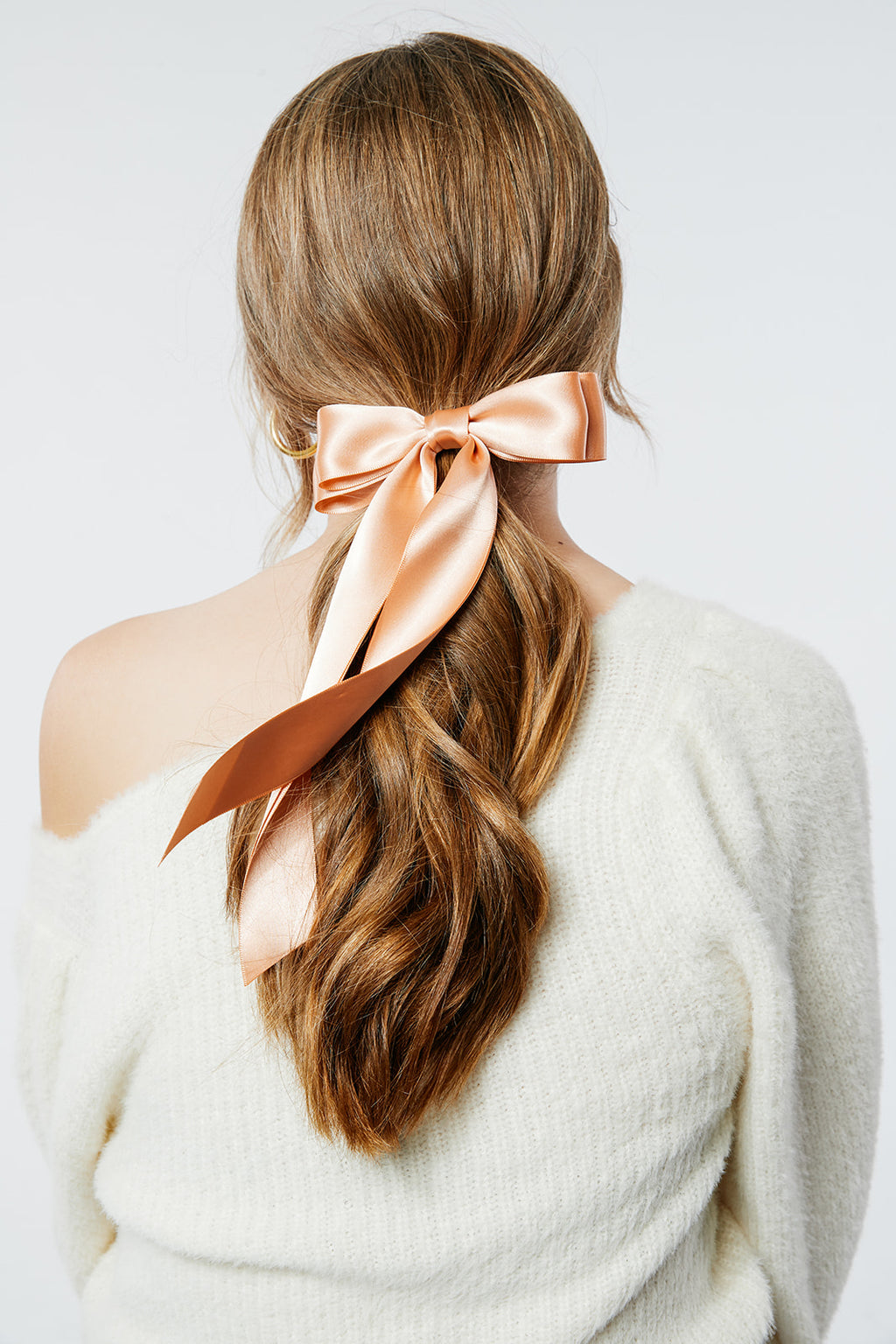 Luxe Satin Long Bow | Upscale Bows for Women | Large Bow with Long Tai ...